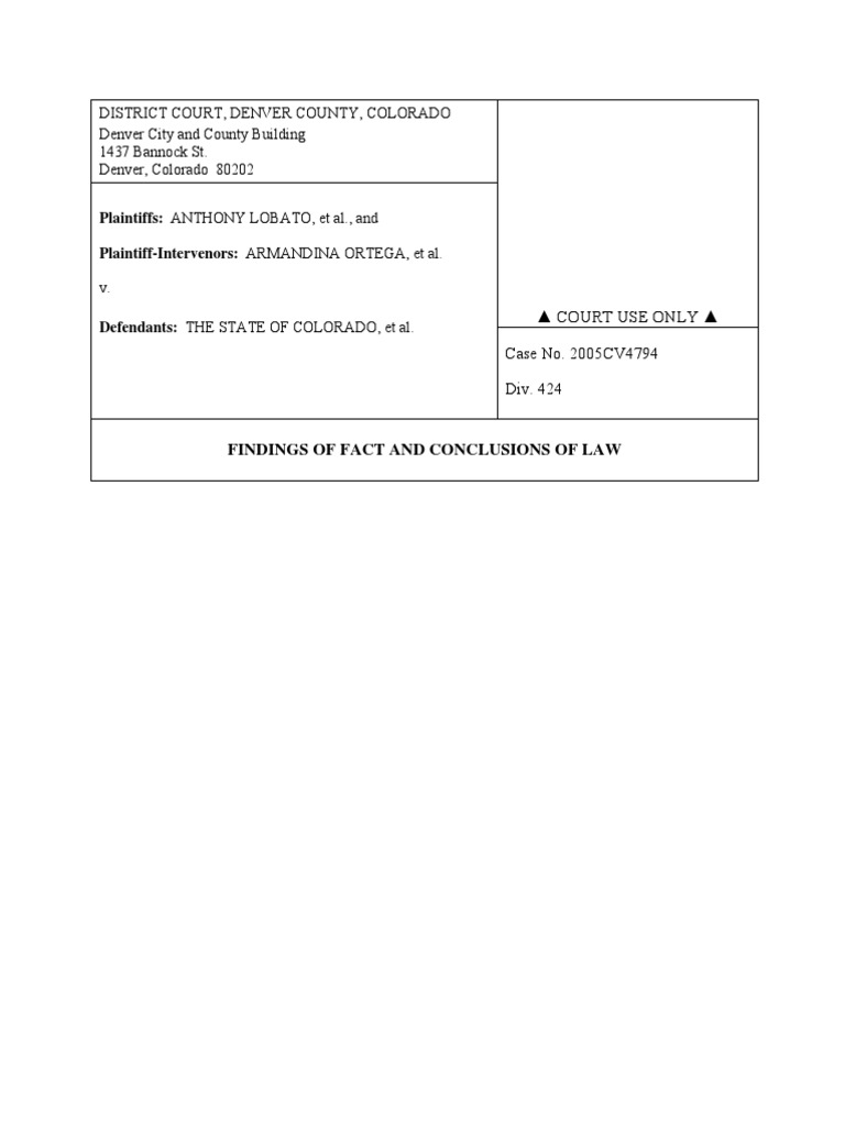 Denver District Court Order | PDF