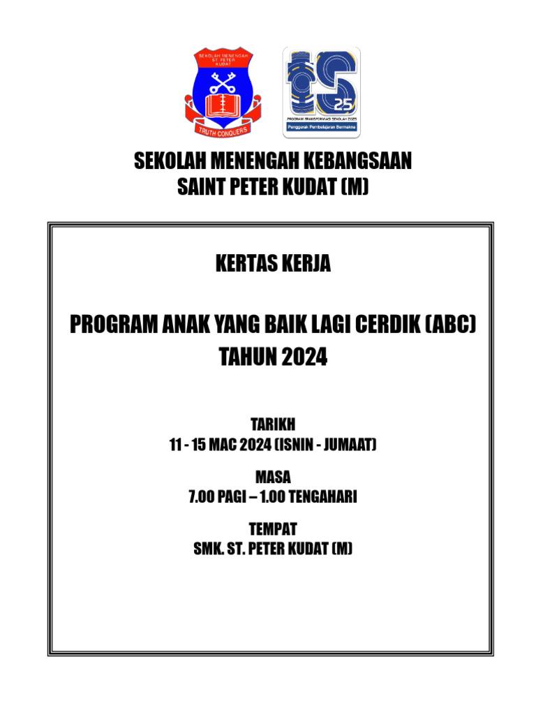 Kertas Kerja Program ABC 2024 | PDF