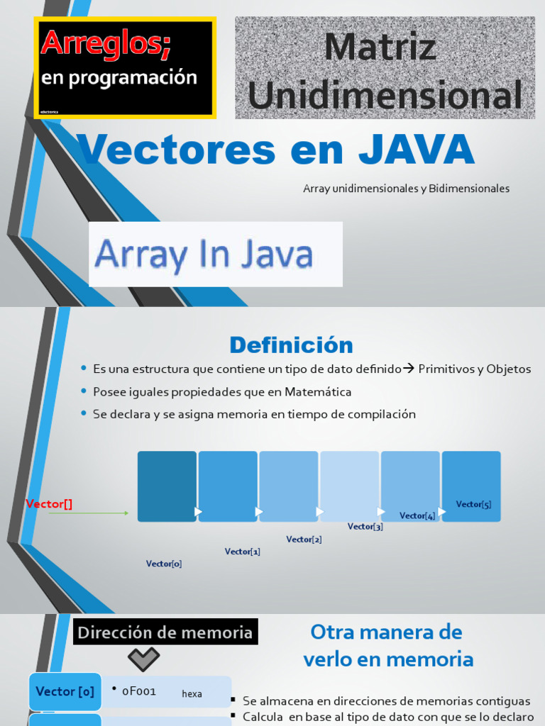 5 Vectores en Java | PDF | Tipo de datos | Gestión de datos