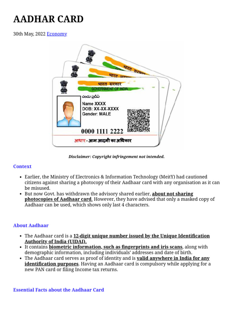 Aadhar | PDF | Identity Document | Privacy