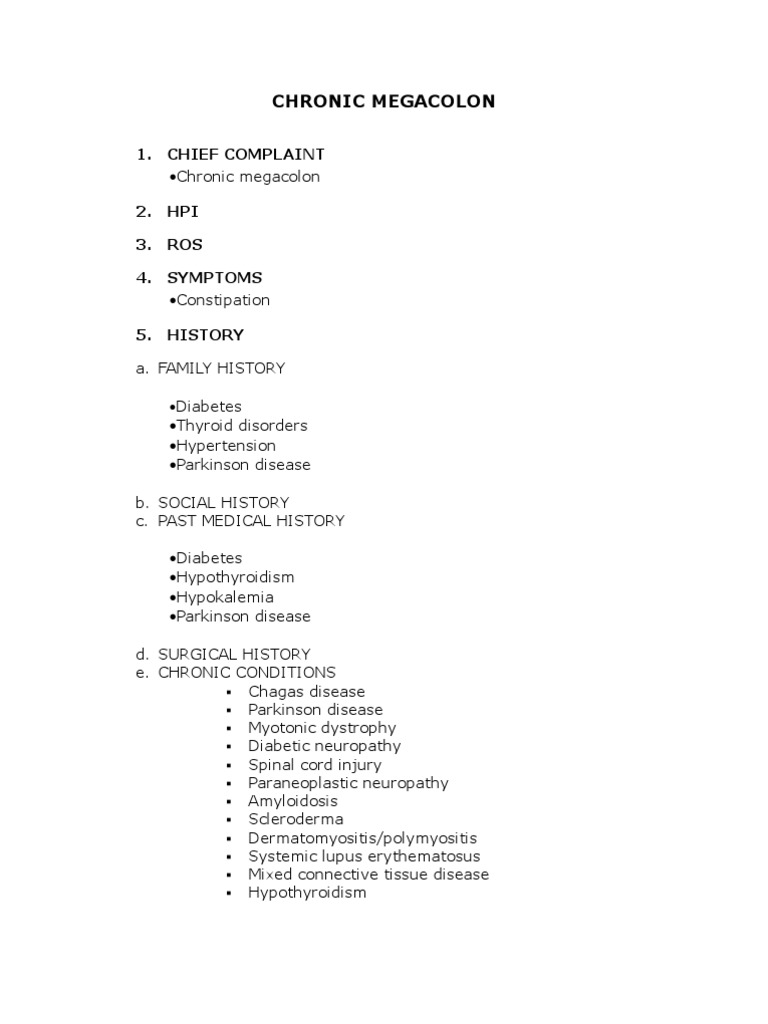 Chronic Megacolon: Symptoms & Treatment | PDF | Clinical Medicine ...