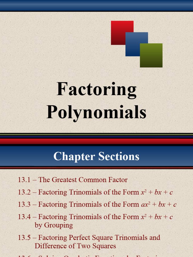 Factoring Pol | PDF | Factorization | Equations