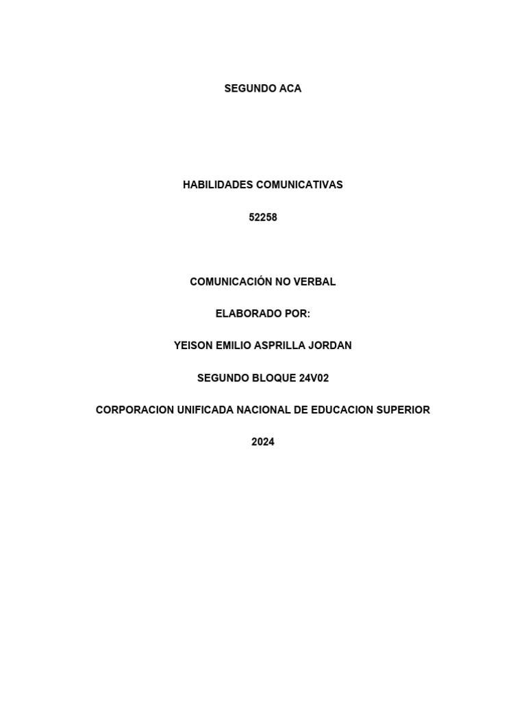 Comunicación No Verbal Yeison | PDF