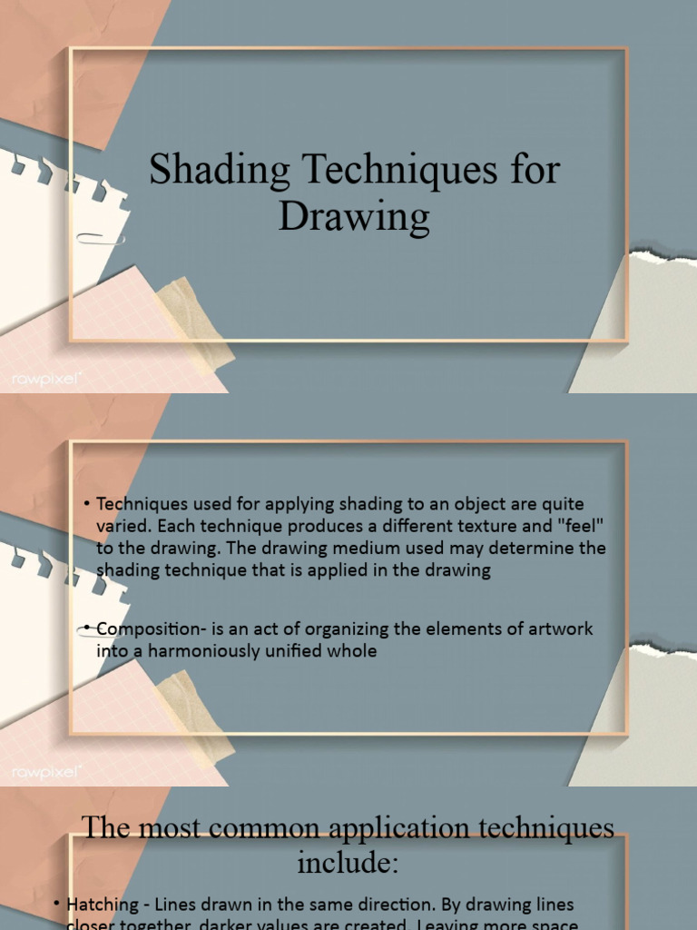 CONTEMP FT LESSON 4shading Techniques For Drawing | PDF | Drawing | Pencil