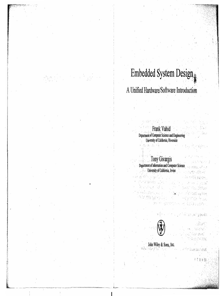 Embedded System Design A Unified Hardware Software Introduction Frank Vahid | PDF