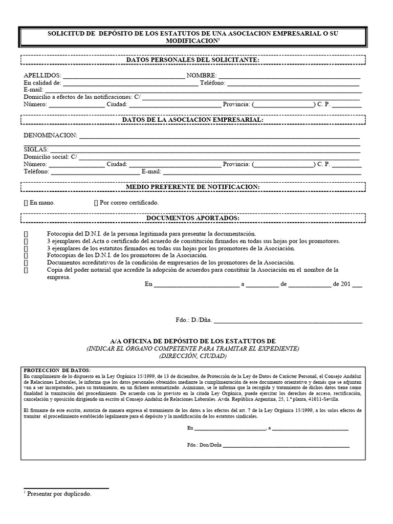 Formulario 14 Asociaciones Junio 2014 | PDF | Documento de identidad ...