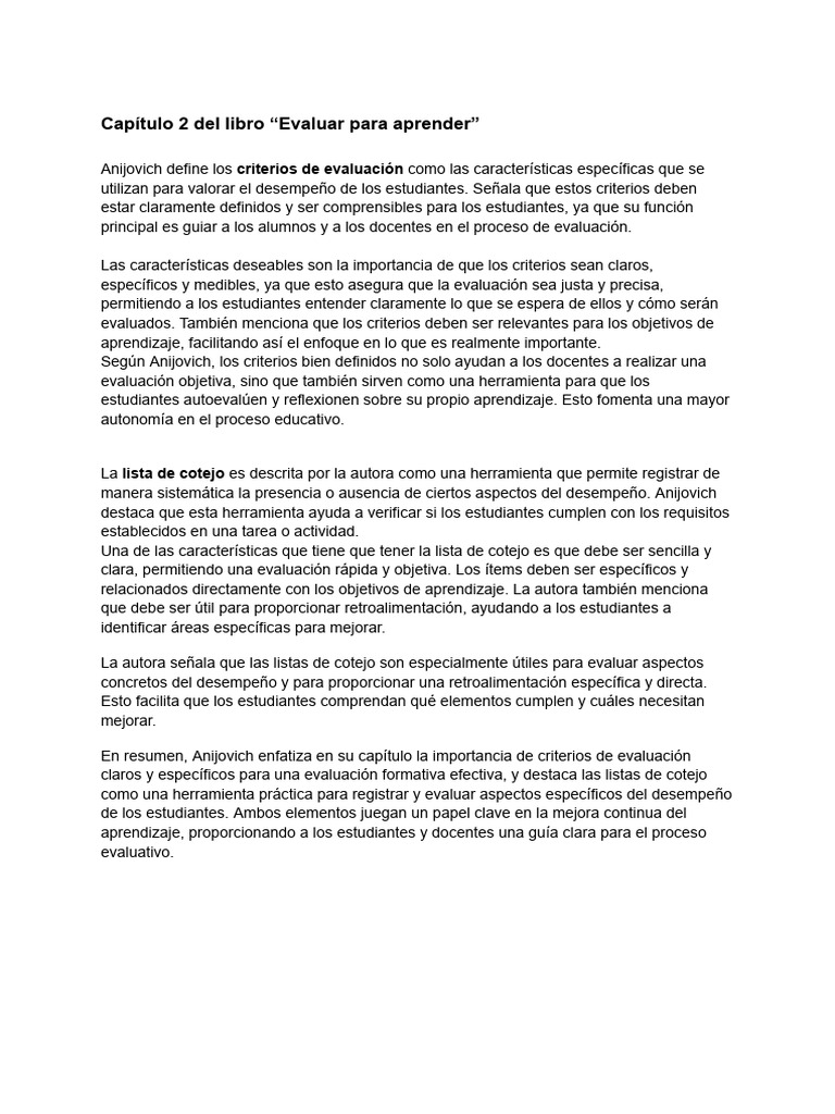 Evaluar Para Aprender | PDF | Evaluación | Enseñando