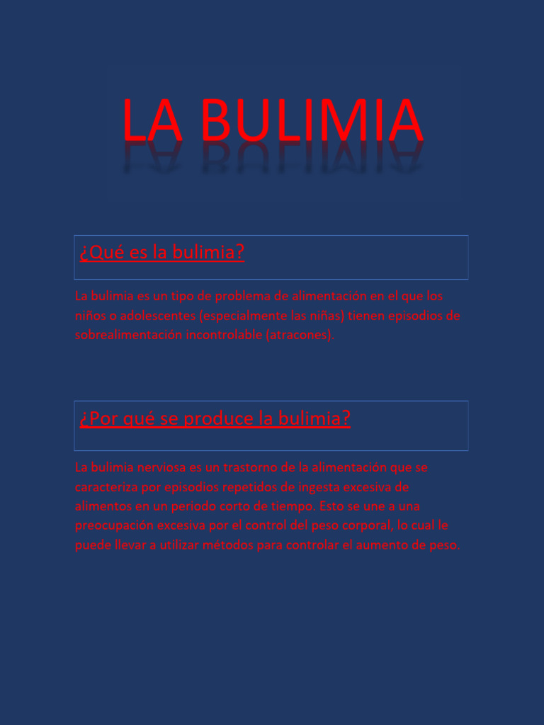 La Bulimia | PDF | Bulimia nerviosa | Sicología