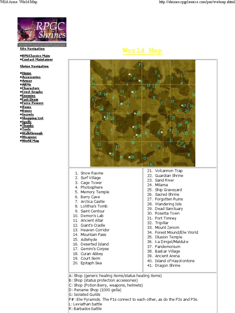 Wild Arms - World Map | PDF | Leisure | Sports