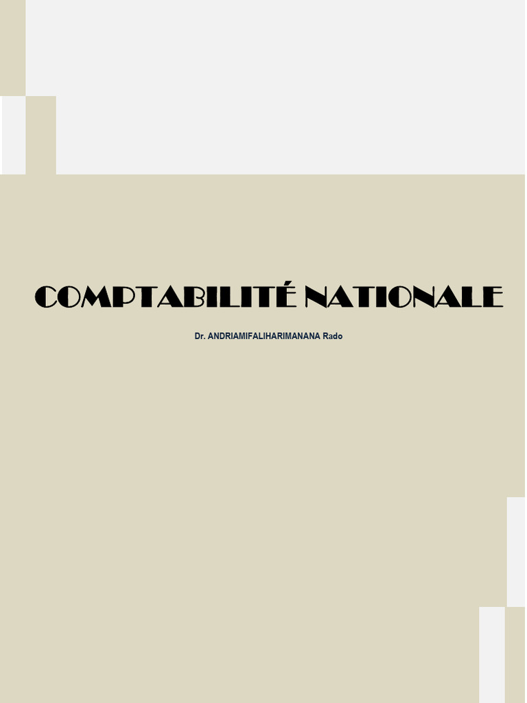 Introduction à la comptabilité nationale | PDF | Comptabilité nationale ...