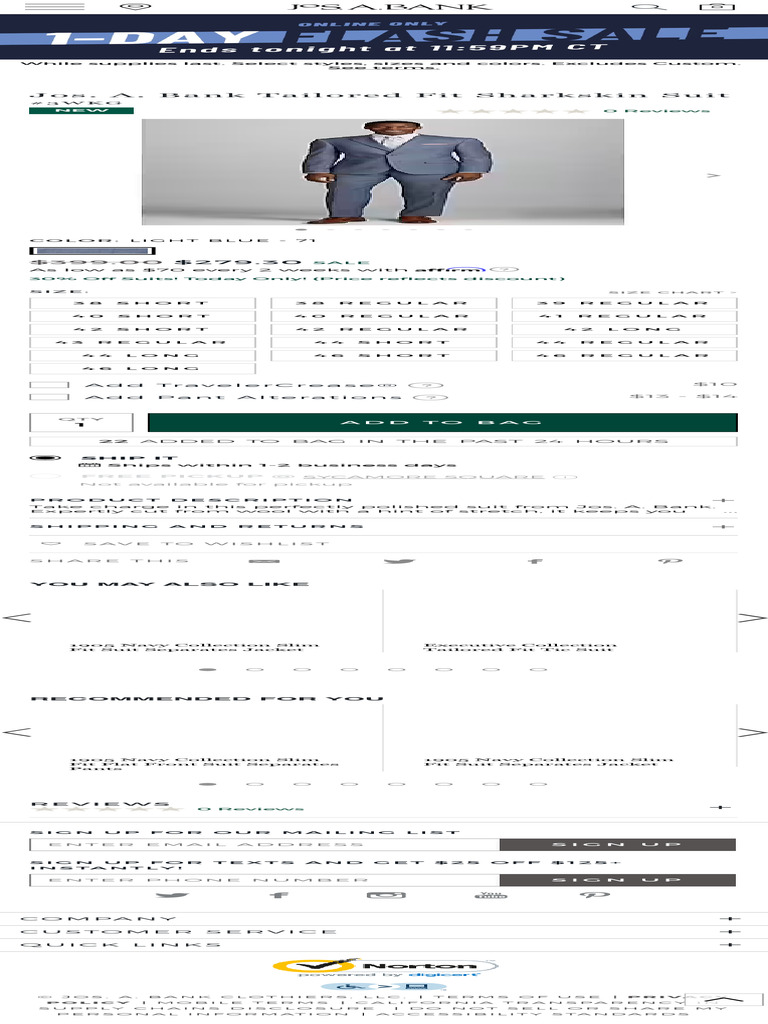 Jos. A. Bank Tailored Fit Sharkskin Suit - All Suits & Suit Separates ...