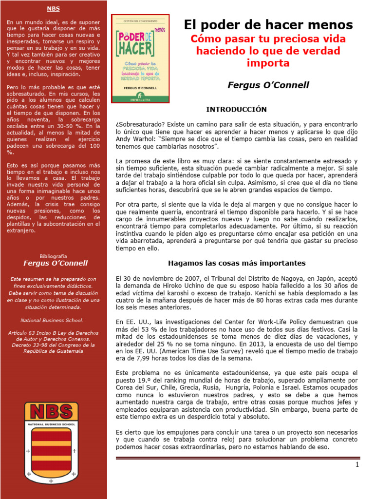 El Poder de Hacer Menos | PDF | Verdad