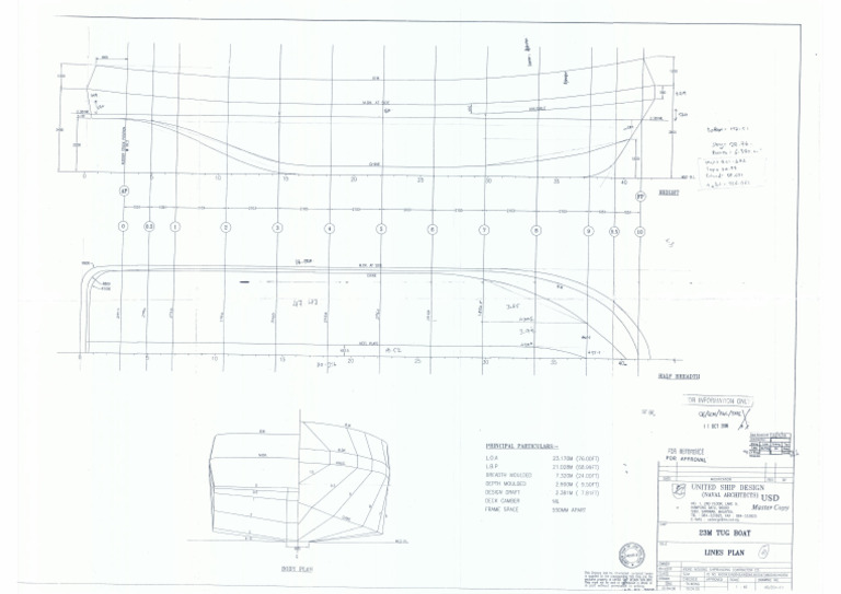 1200hp Tug Boat-Line Plan-US254-C1 | PDF