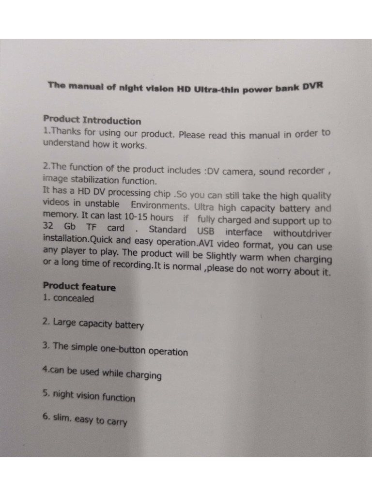 Power Bank Spy Camera h2 | PDF