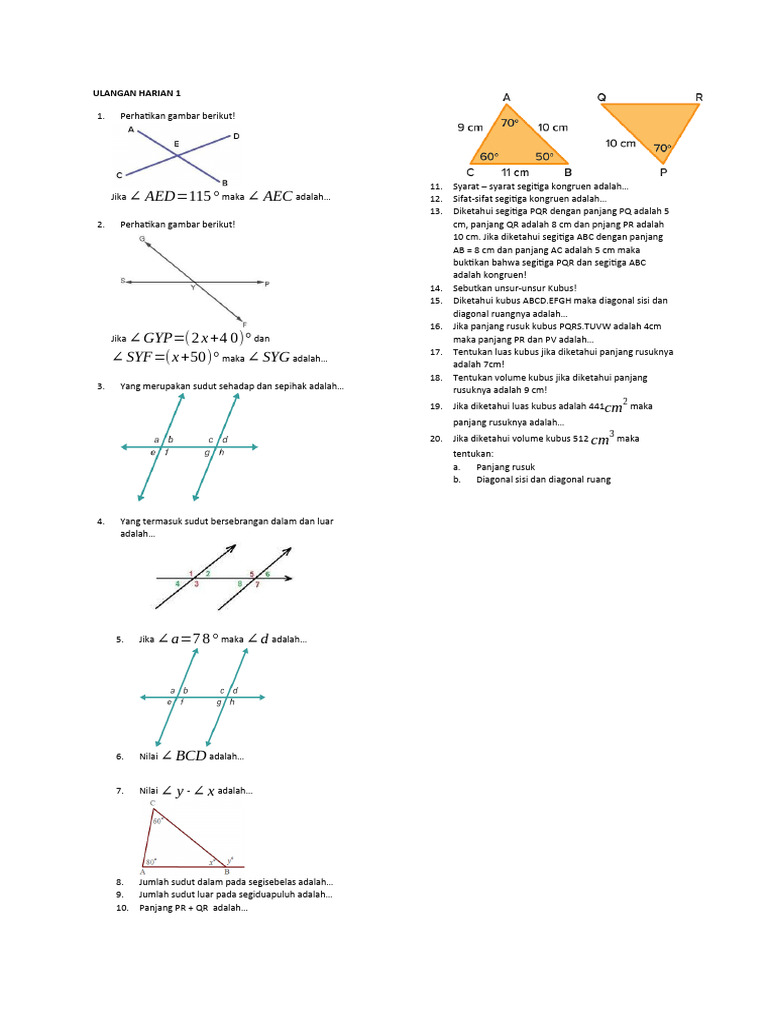 Latihan Pts Sem 2 Geometri Dan BRSD | PDF