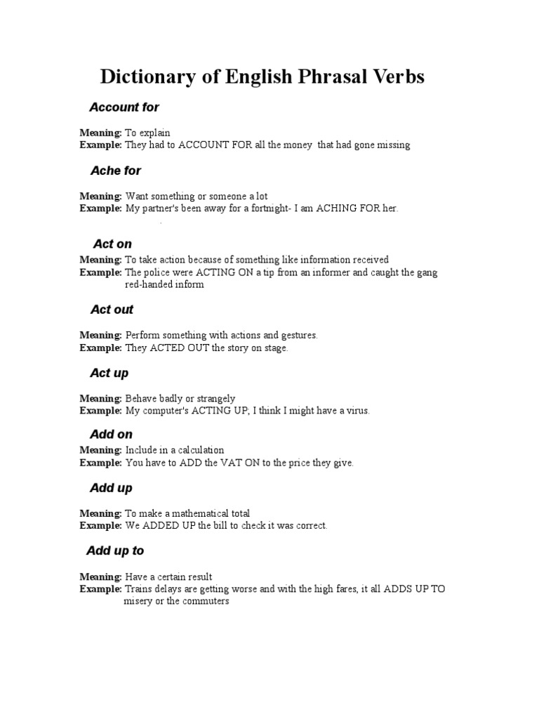 English Phrasal Verbs Explained | PDF