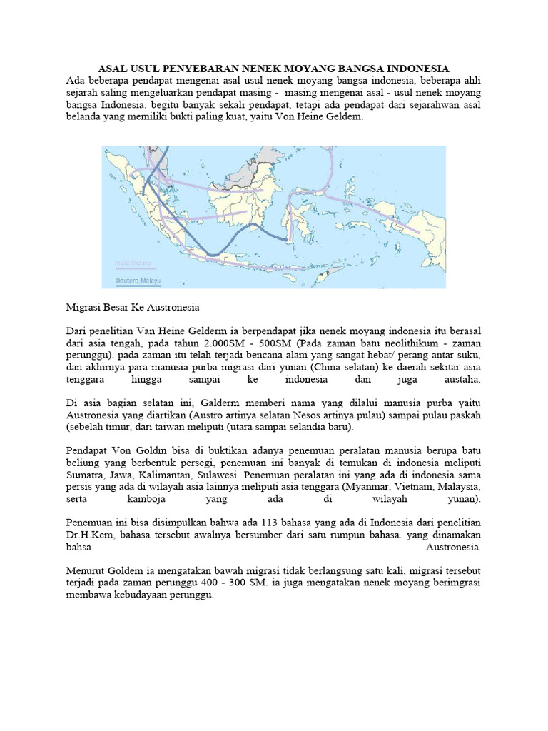 Asal Usul Nenek Moyang Bangsa Indonesia | PDF | Ilmu Sosial