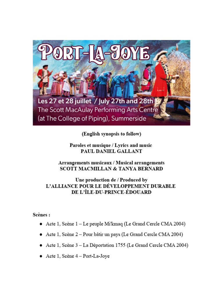 Information-for-program-QR-code-Port-La-Joye 4 | PDF | Acadians ...