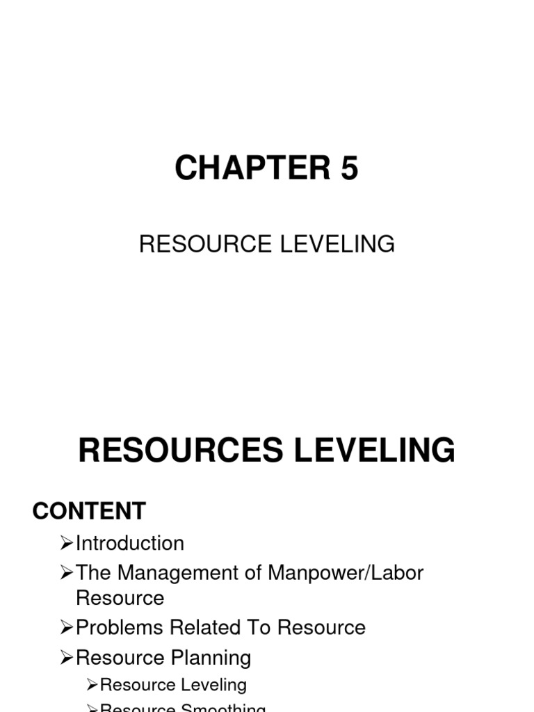 Chapter 5 Resource Leveling | PDF | Human Resources | Economies