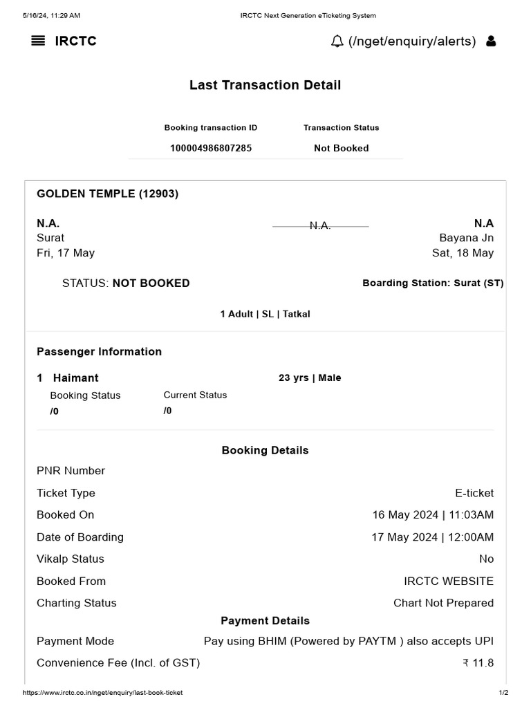 IRCTC Next Generation Eticketing System | PDF | Financial Risk ...