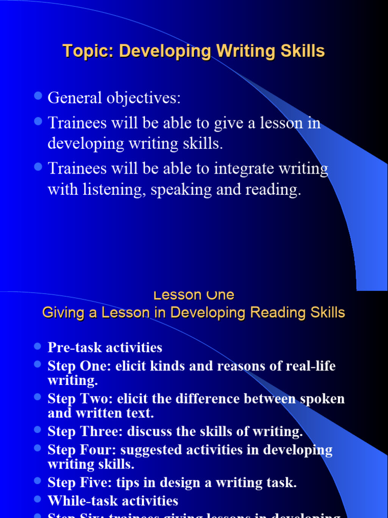 Writing Skills Development Guide | PDF | English Language | Human ...