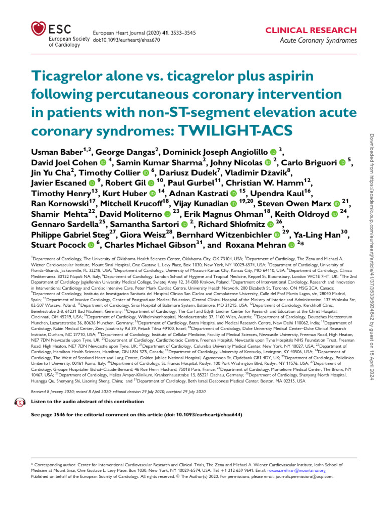 Ehaa 670 | PDF | Myocardial Infarction | Percutaneous Coronary Intervention