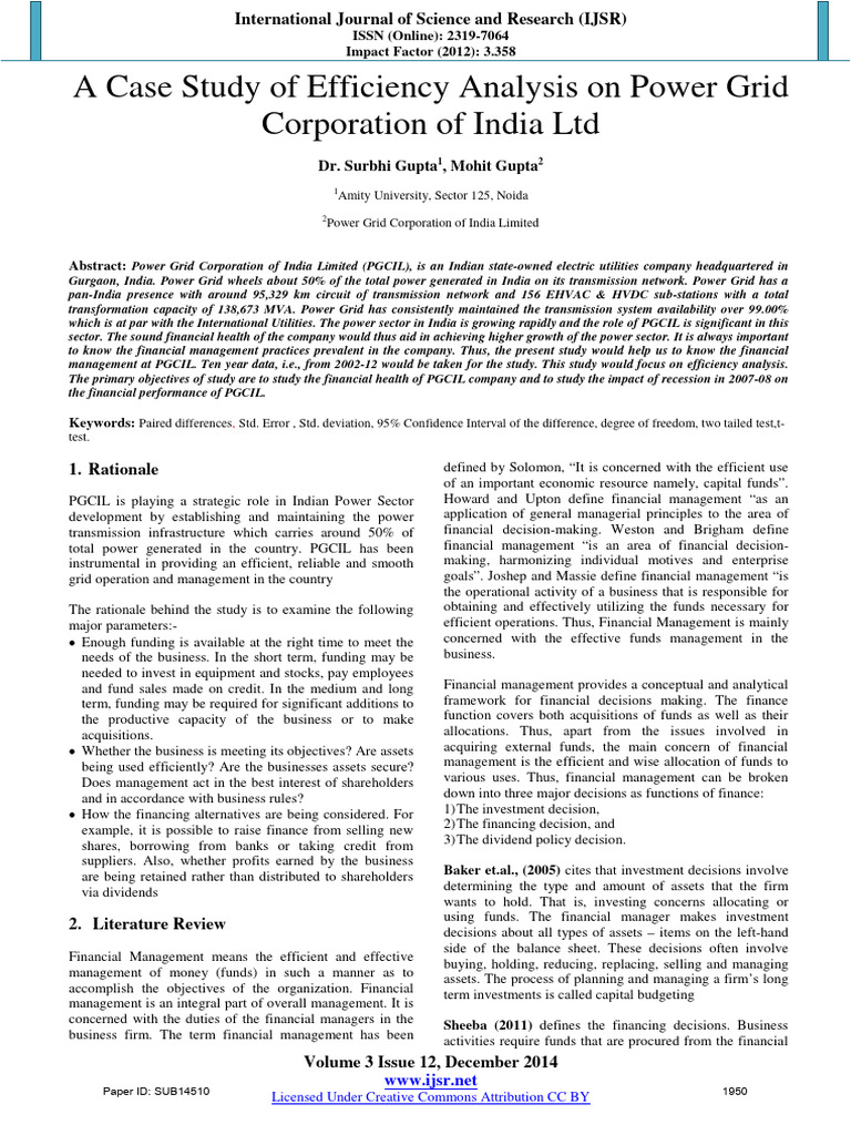 PGCIL Case Study | PDF | Dividend | Inventory