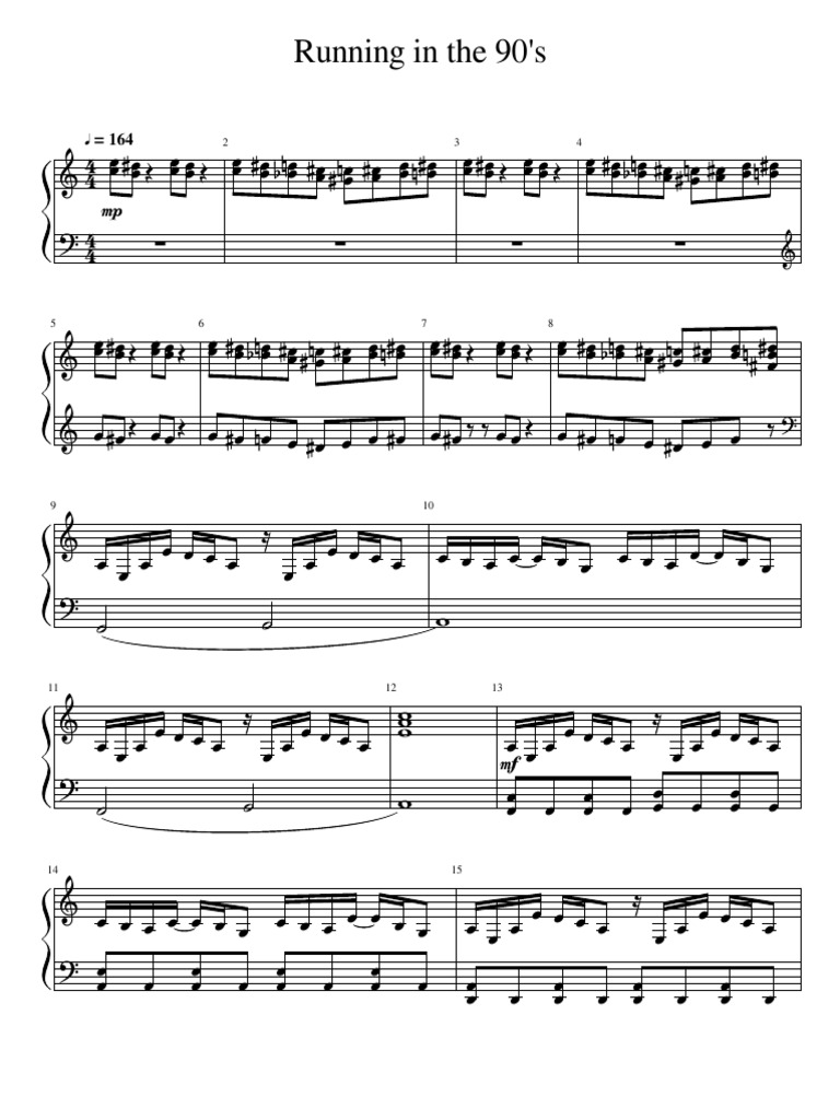 Running - in - The - 90s Piano Sheet Music | PDF