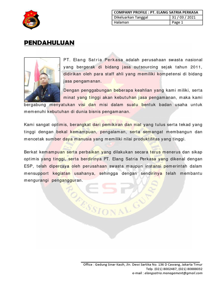 Compro Elang Satria Perkasa - Security - Maret 2021 | PDF