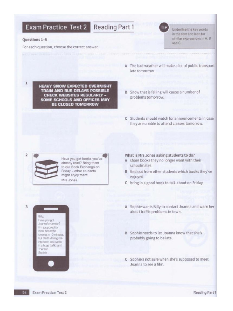 B1 Preliminary For Schools Trainer 1 Test 2 H4 | PDF