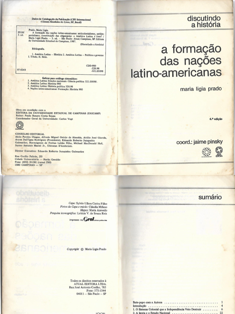 A Formação Das Nações Latino-Americanas - PRADO, Maria Lígia | PDF