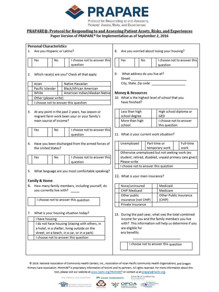 PRAPARE English | PDF | Medicaid | Prison