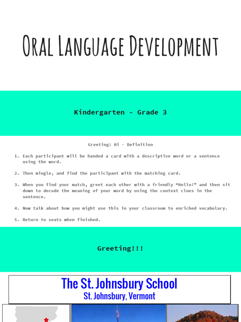 Oral Language Development Nancy 1 19 17 | PDF | Verb | English Language