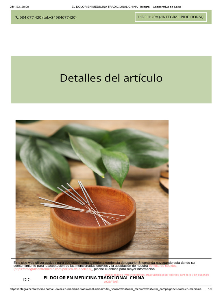 EL DOLOR EN MEDICINA TRADICIONAL CHINA - Integral - Cooperativa de ... EL DOLOR EN MEDICINA TRADICIONAL CHINA - Integral - Cooperativa de ...