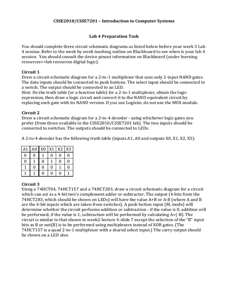 Lab04 Preparation Task | PDF