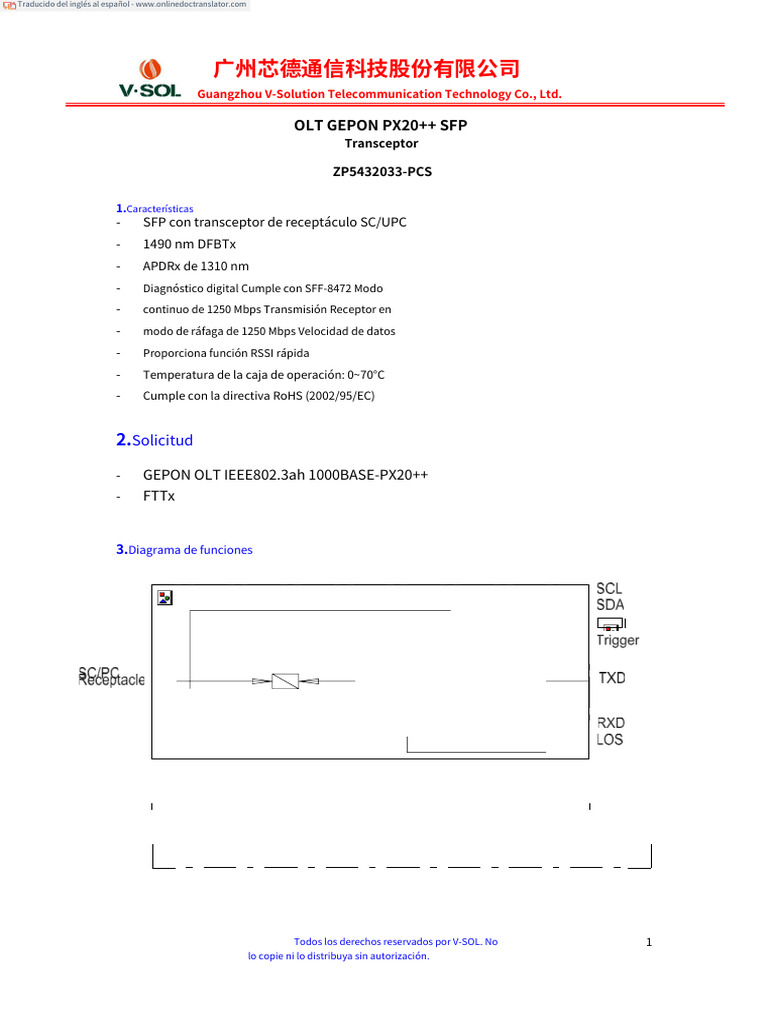 EPON OLT SFP PX 20plusplus SPEC SHEET - En.es | PDF | Ingenieria ...