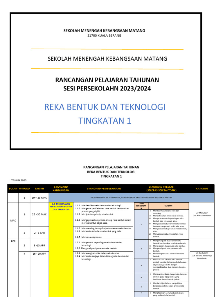 RPT-RBT T1 2023.24 | PDF | Seni