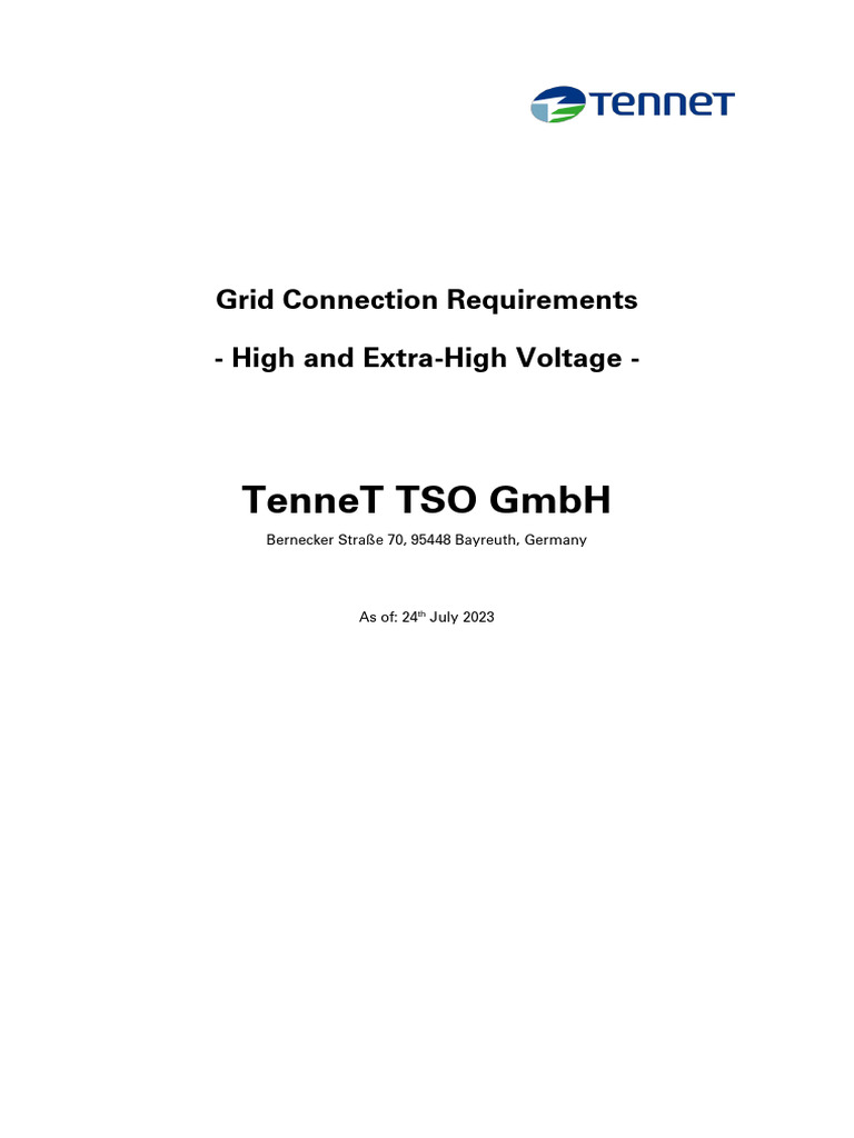 Grid Connection Requirements High and Extra High Voltage | PDF ...