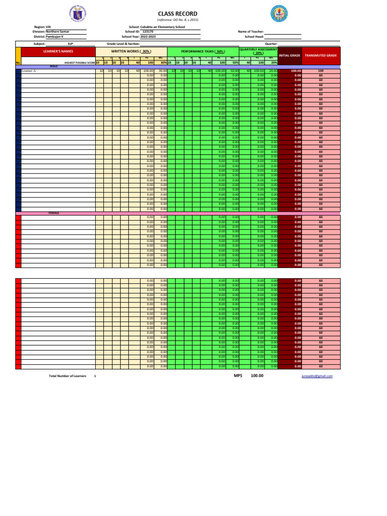 Jessica e Class Record | PDF