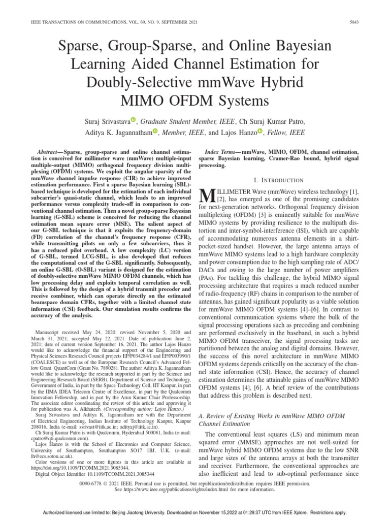 Sparse Group-Sparse and Online Bayesian Learning Aided Channel Estimation For Doubly-Selective ...