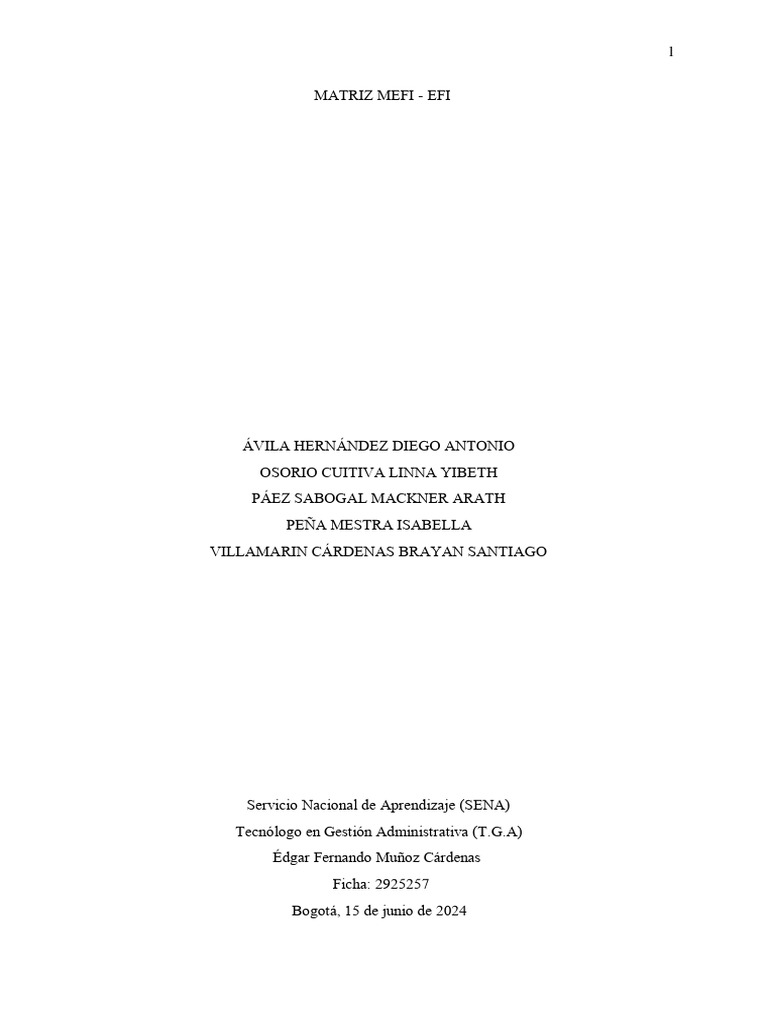 Matriz Efi Mefi | PDF | Business | Economias