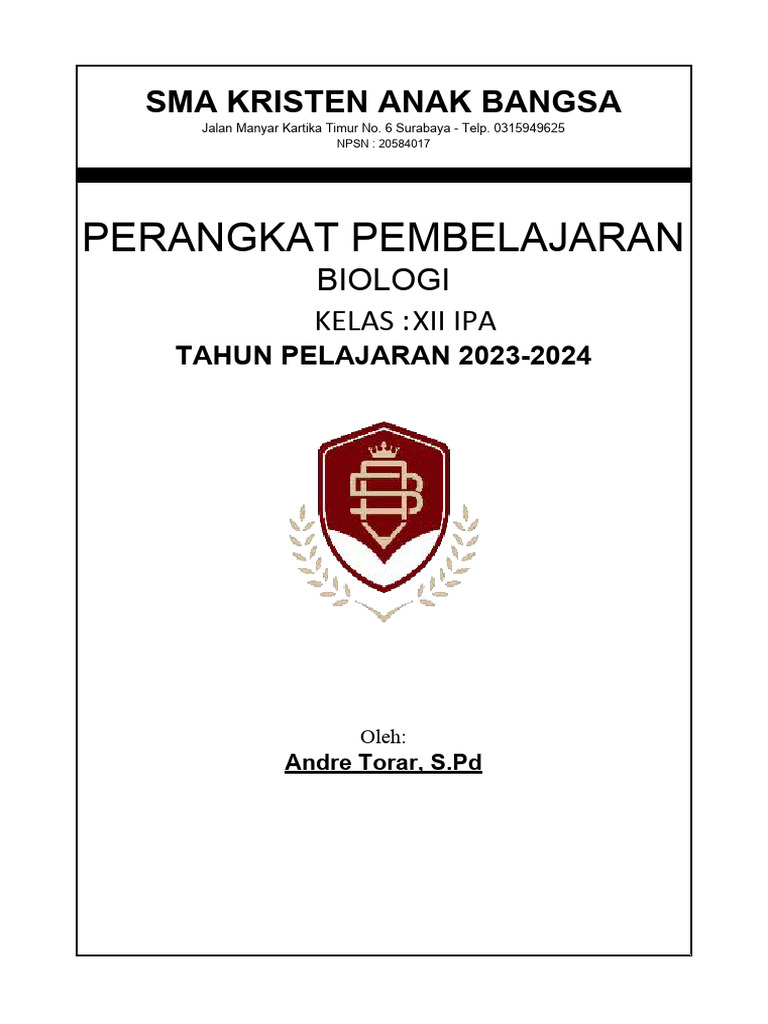 Perangkat Pembelajaran Biologi Kelas Xii | PDF