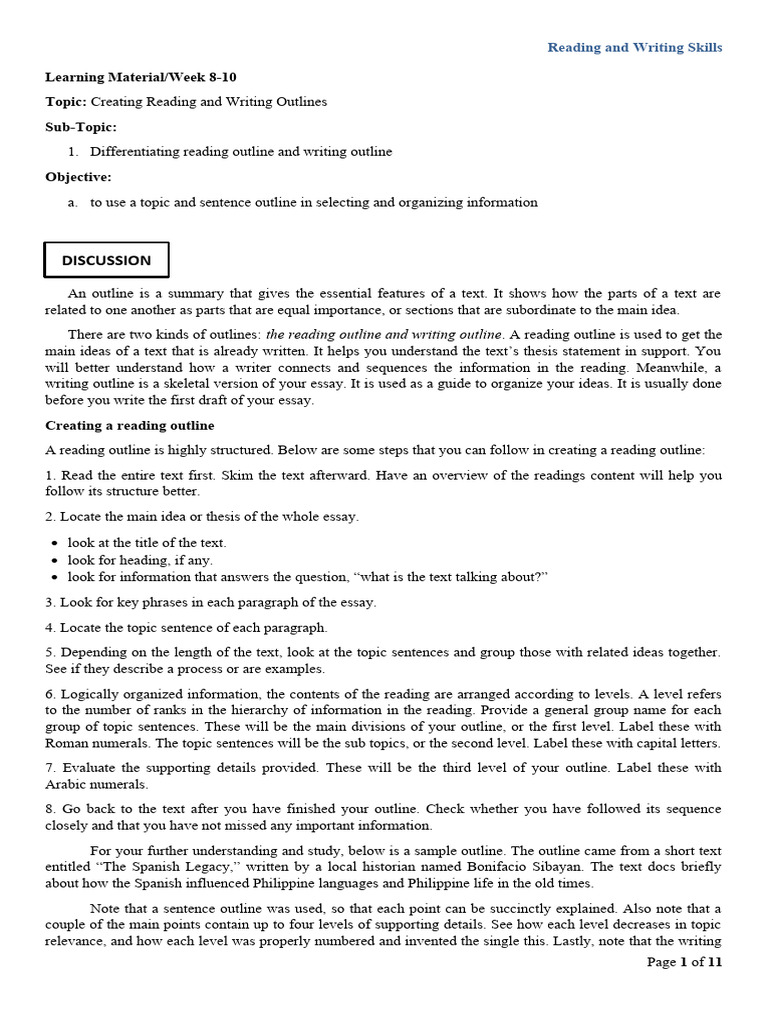 Reading and Writing W8 10 | PDF | Essays | Paragraph