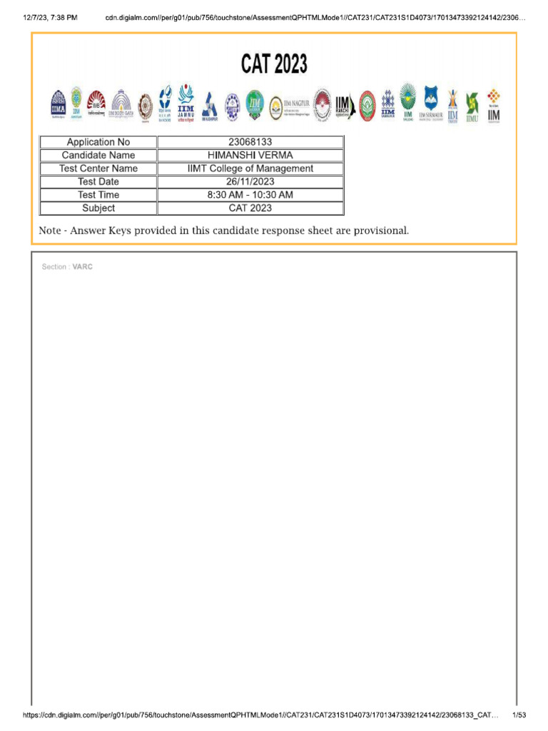 Cat Response Sheet | PDF