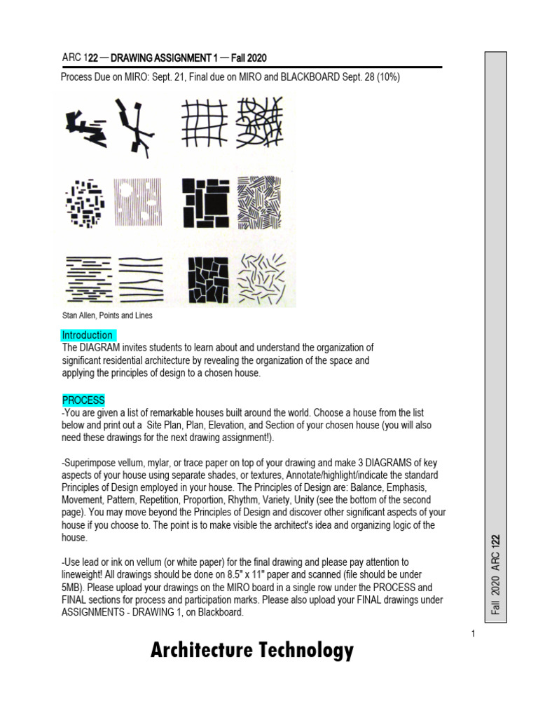 Arc - 122 - Drawing Assignment 1 F - 20 | PDF | Architect | Design