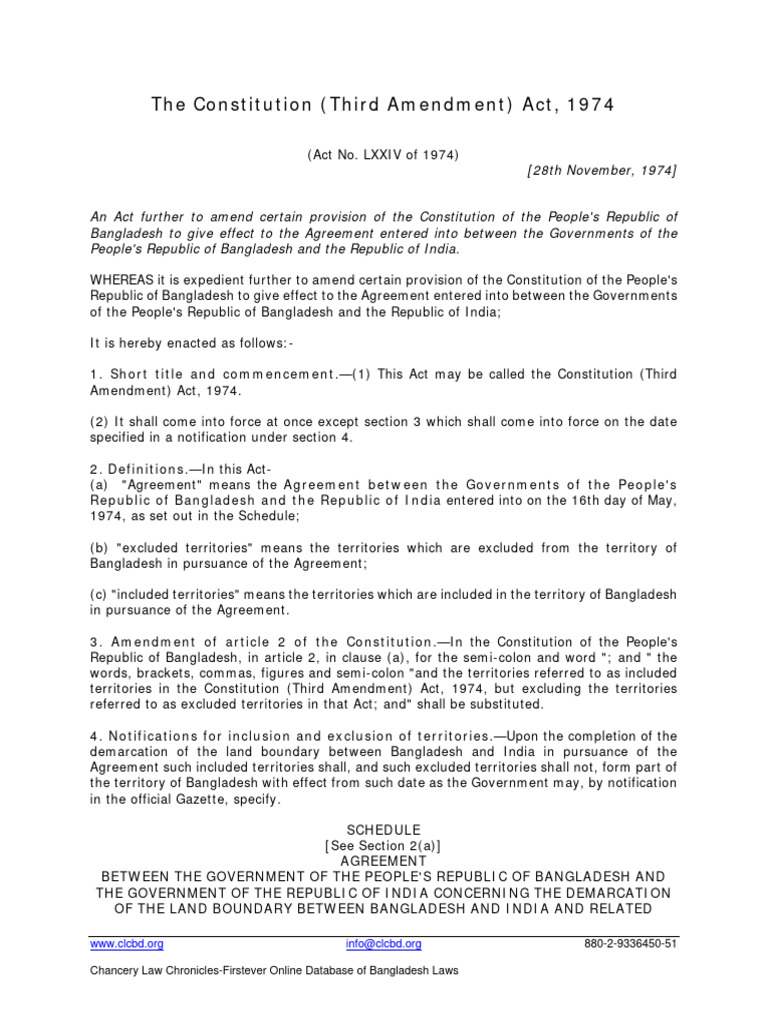 The Constitution (Third Amendment) Act, 1974 | PDF | Justice | Crime ...