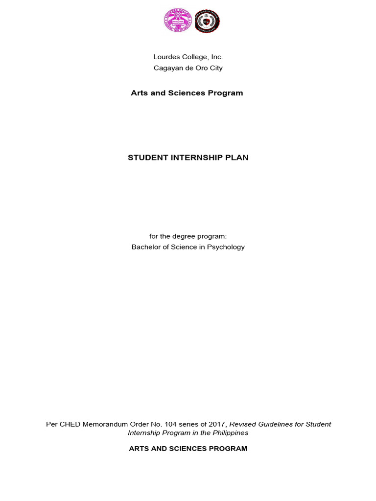 Sample Student Internship Plan Format | PDF | Internship | Job Hunting