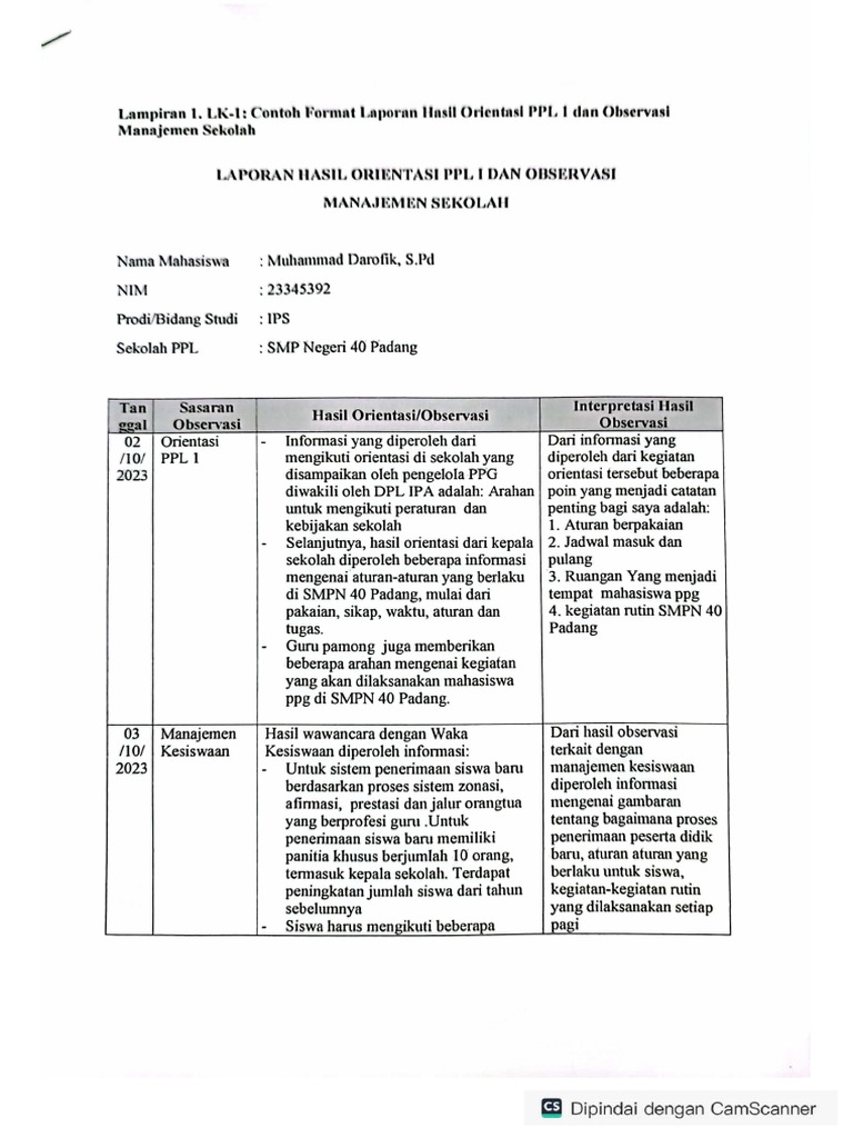 Manajemen Sekolah PPL | PDF