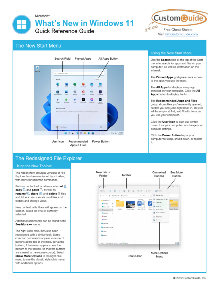 Whats New in Windows 11 Quick Reference | PDF | Window (Computing) | Computing Platforms