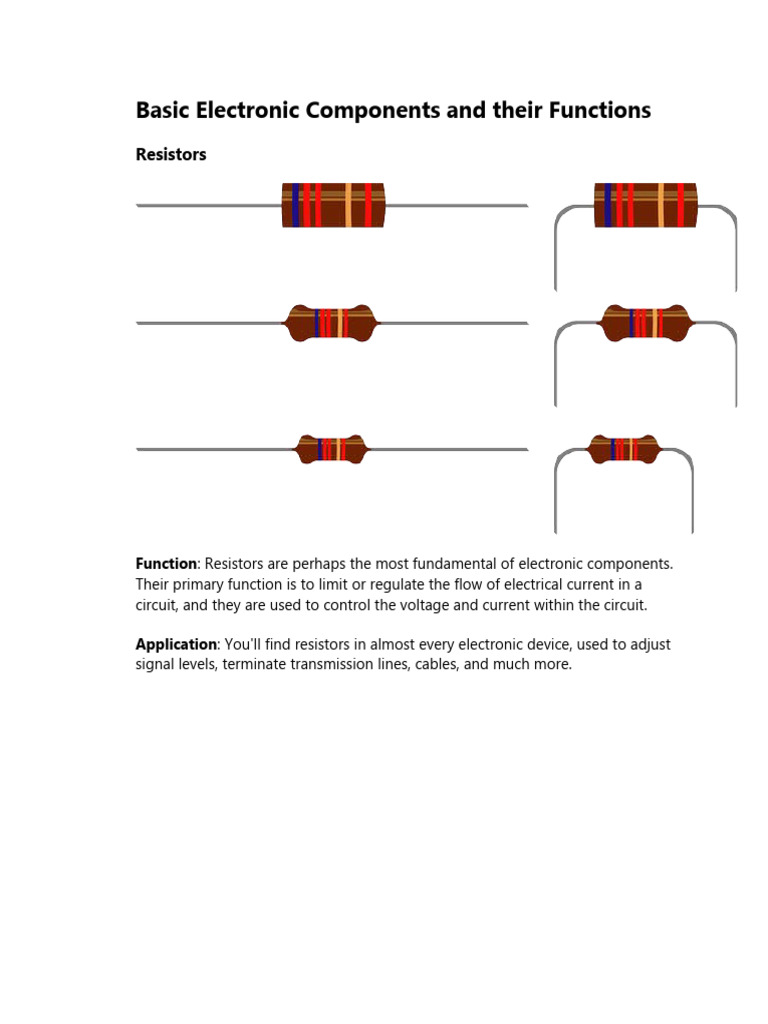 Basic Electronic Components and Their Functions | PDF | Electronics ...